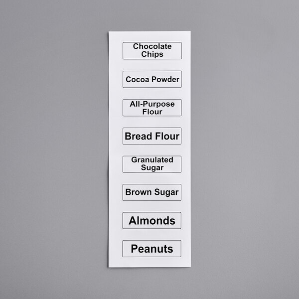 Baker's Lane Ingredient Bin Labels for Bakery Ingredients