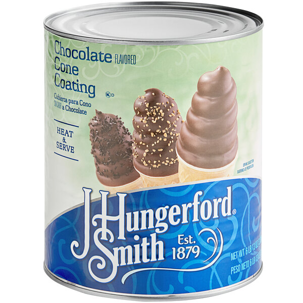 J. Hungerford Smith Chocolate Cone Shell Coating #10 Can - 6/Case