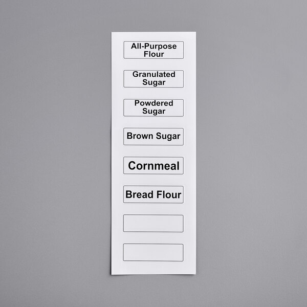 Baker's Lane Ingredient Bin Labels