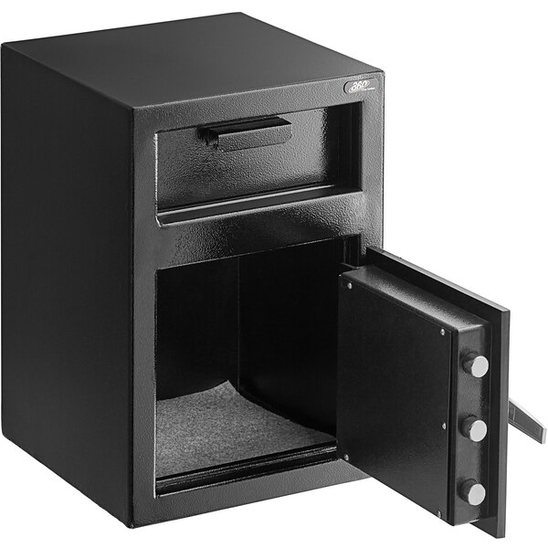 360 Office Furniture 14" x 14" x 20" Black Steel Depository Safe with ...