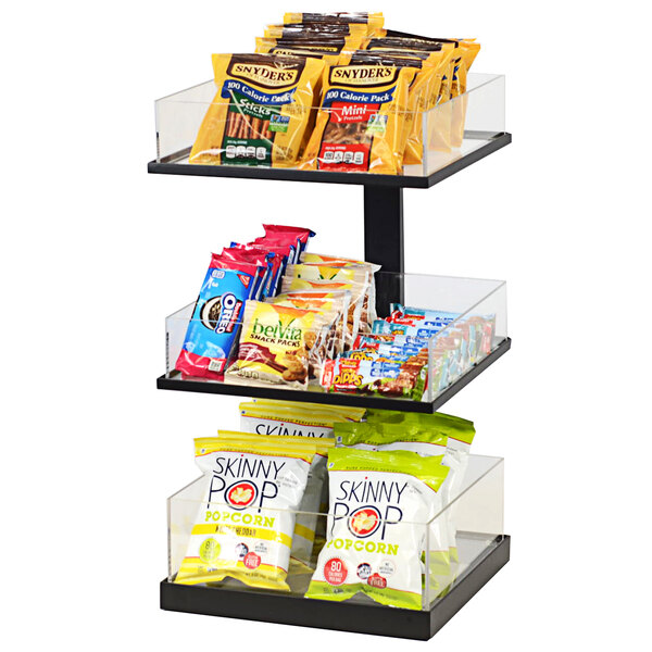 Cal-Mil 22320-13 12 1/2" x 13 1/4" x 20 1/2" 3-Tier Black Metal ...