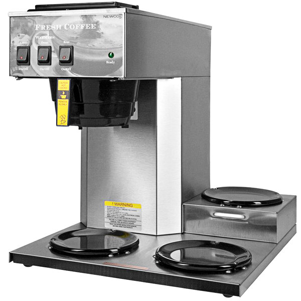 Newco 101879 AK-3 Pourover Coffee Brewer with 3 Warmers - 120V