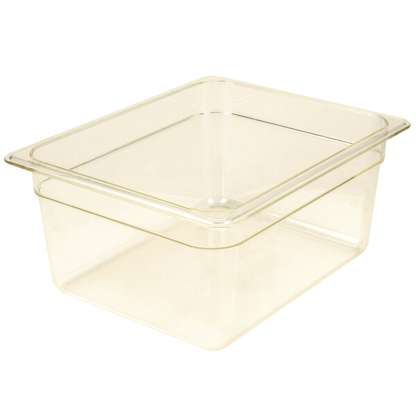 Cambro 26HP150 H-Pan™ 1/2 Size Amber High Heat Plastic Food Pan - 6" Deep