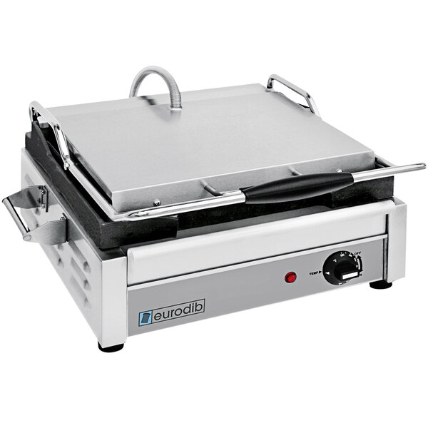 Eurodib SFE02345 120 Single Panini Grill with Grooved Plates - 14" x 10 ...