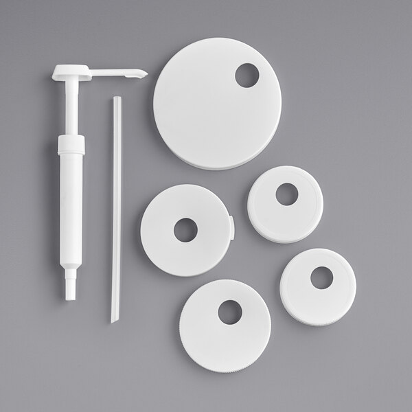 Choice 1 oz. Condiment Pump Kit with 5 Adapter Lids