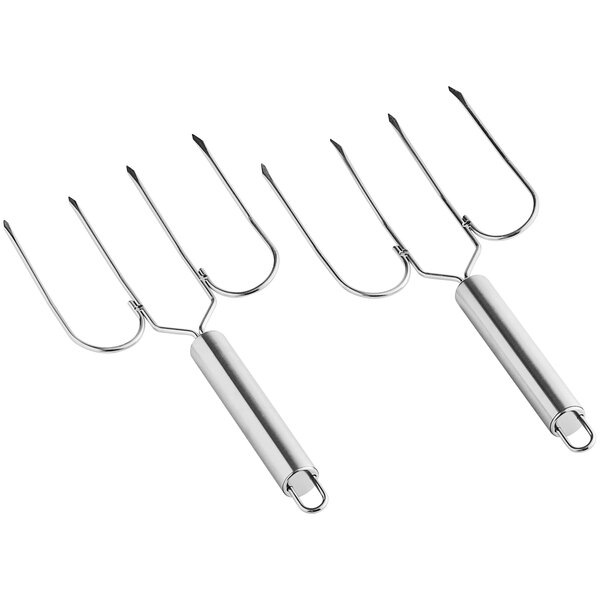 Fox Run 9 1/2" Stainless Steel Turkey / Roast Lifter - 2/Set