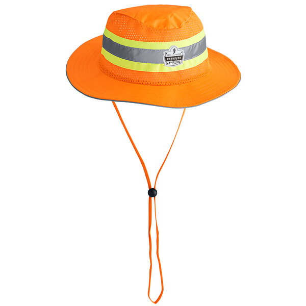 Ergodyne 23258 GloWear 8935 Orange Hi-Vis Ranger Sun Hat - L/XL