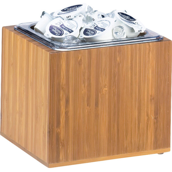 Cal-Mil 475-6-60 Bamboo Ice Housing with Clear Pan - 7" x 6" x 6 1/2"