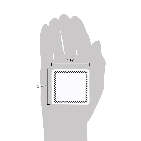 Square Write-On Deli Tag with Black Checkered Border - 25/Pack