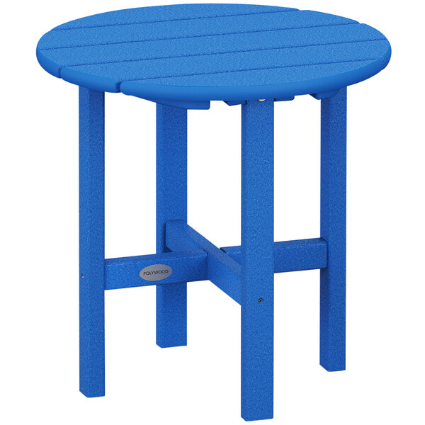 POLYWOOD 18" Pacific Blue Round Side Table