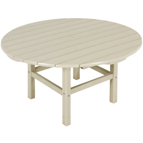 POLYWOOD 38" Sand Round Conversation Table