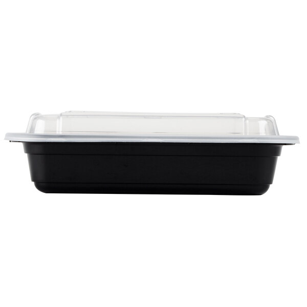 Pactiv Newspring NC8168B 16 oz. Black 5" x 7 1/4" x 1 1/2" VERSAtainer ...
