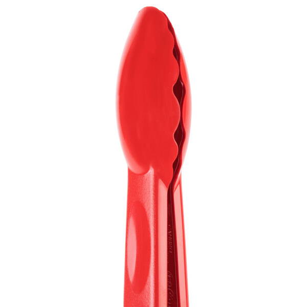 Cambro 6TGS404 Lugano 6" Red Scallop Grip Plastic Tongs