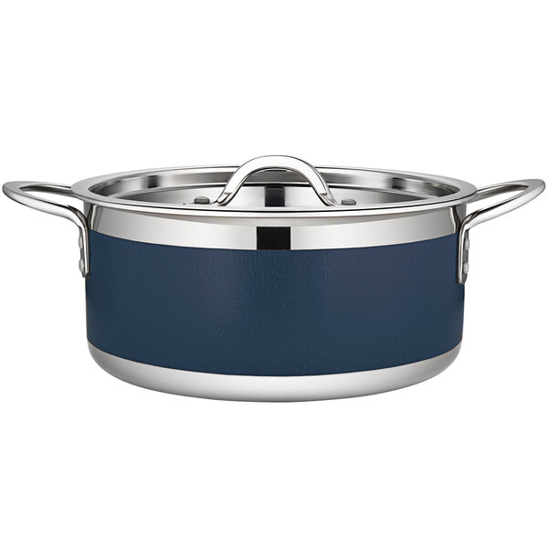 Bon Chef Country French X 4.28 Qt. Cobalt Blue Stainless Steel Pot ...