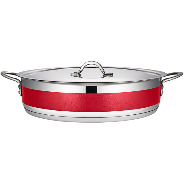 Bon Chef Country French X 9 Qt. Red Stainless Steel Brazier Pot - 71032 ...
