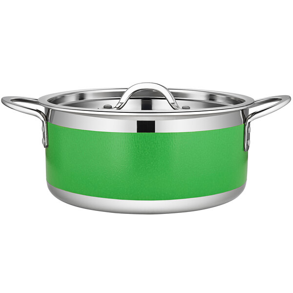 Bon Chef Country French X 4.28 Qt. Lime Green Stainless Steel Pot ...