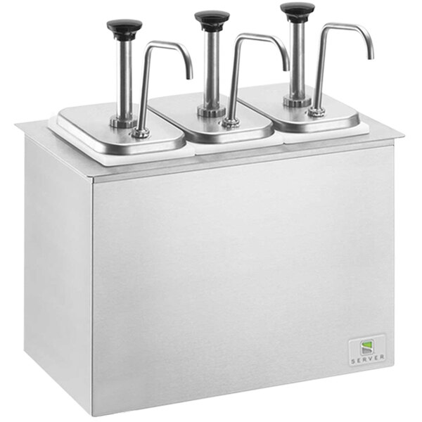 Server Stainless Steel Insulated Drop-In Pump Dispenser with 3 Fountain ...