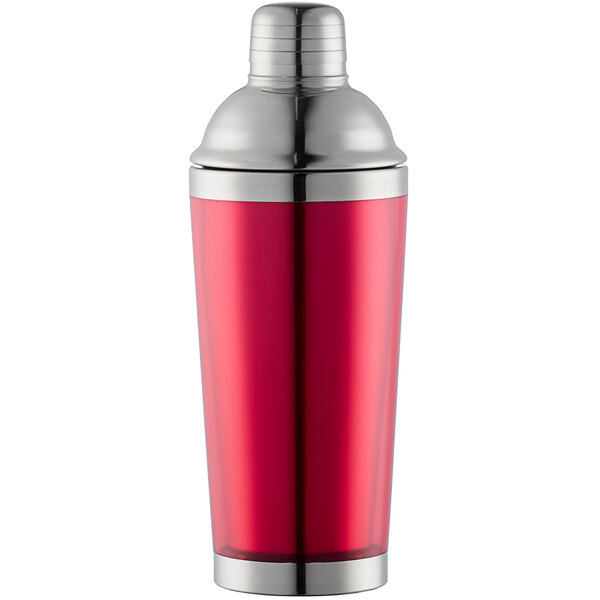 Franmara City Lights 16 oz. Red Double Wall Cobbler Cocktail Shaker ...