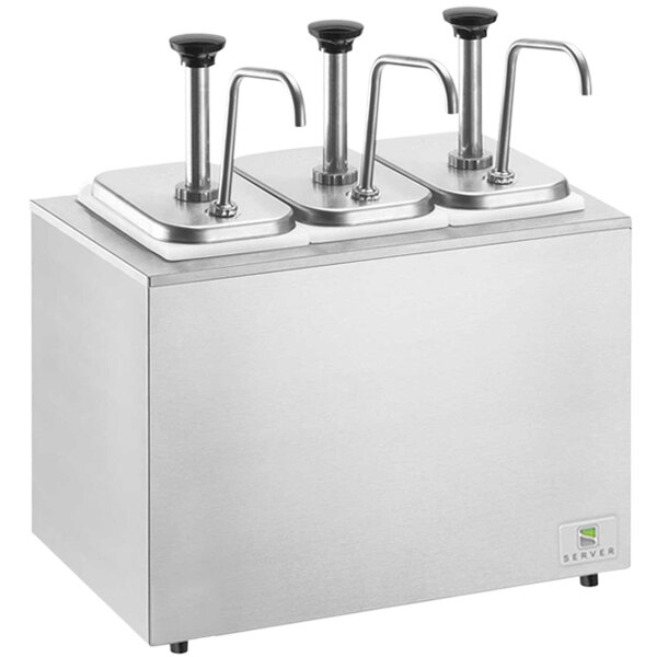Server Stainless Steel Insulated Countertop Pump Dispenser with 3 ...