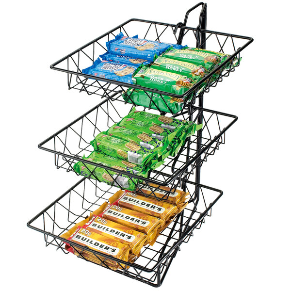 Cal-Mil 1293-3 Three Tier Merchandiser with Square Wire Baskets - 12" x ...
