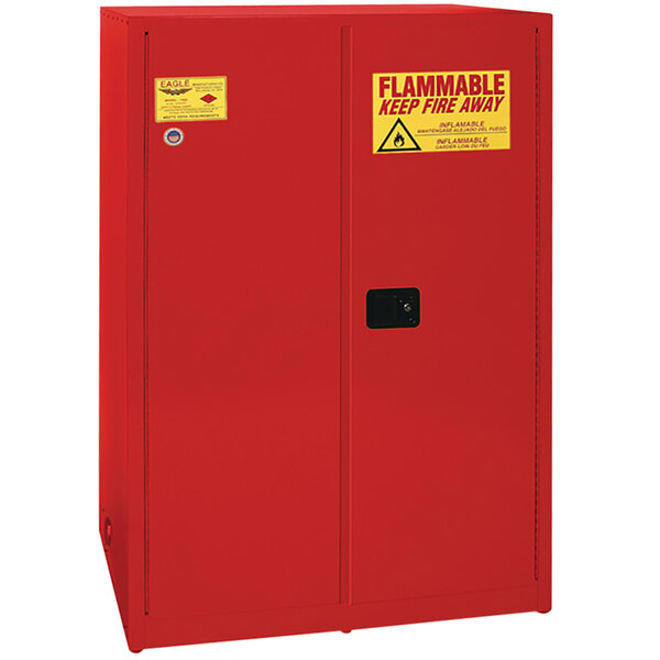 Eagle Manufacturing 9010XRED Red Flammable Liquid Cabinet with 2 Self ...