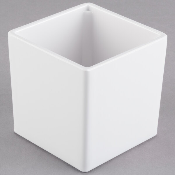 Cal-Mil C1432BODY 4" White Square Melamine Jar