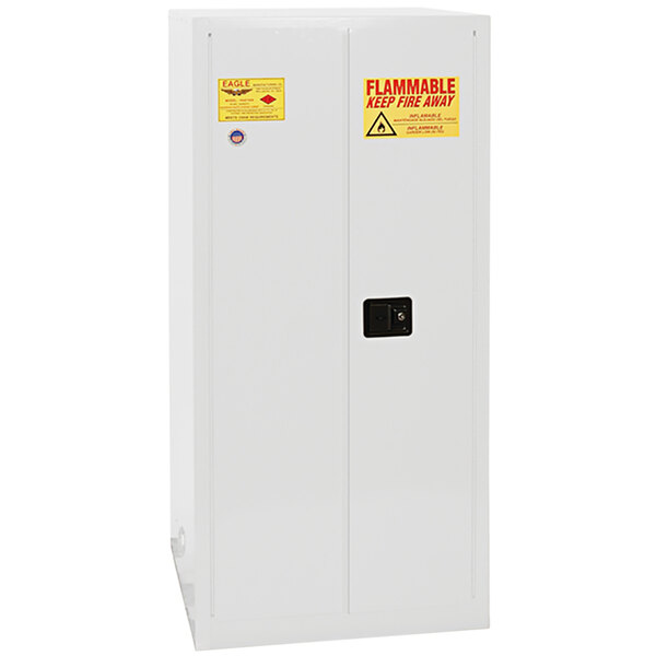 Eagle Manufacturing 55 Gallon White Drum Safety Cabinet with Manual ...