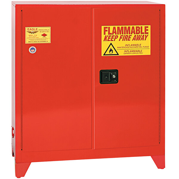 Eagle Manufacturing Tower PI32XLEGS Red Paint Safety Cabinet with 2 ...