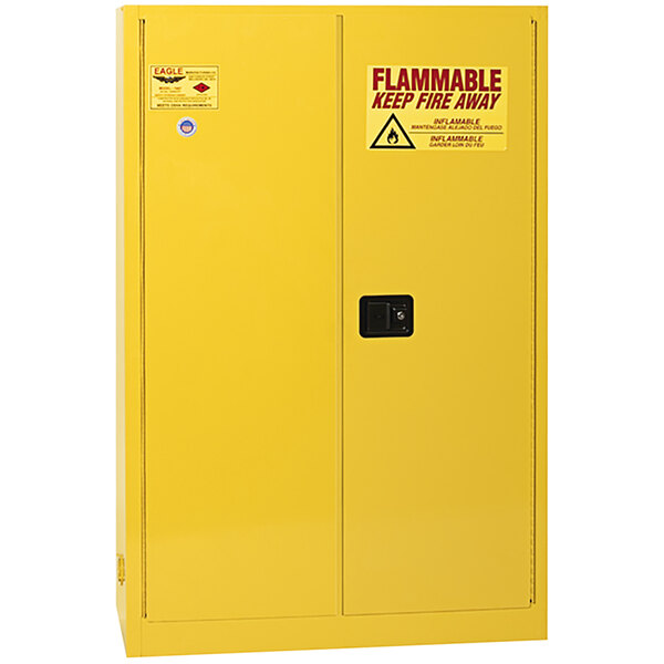 Eagle Manufacturing 45 Gallon Yellow Flammable Liquid Safety Cabinet ...