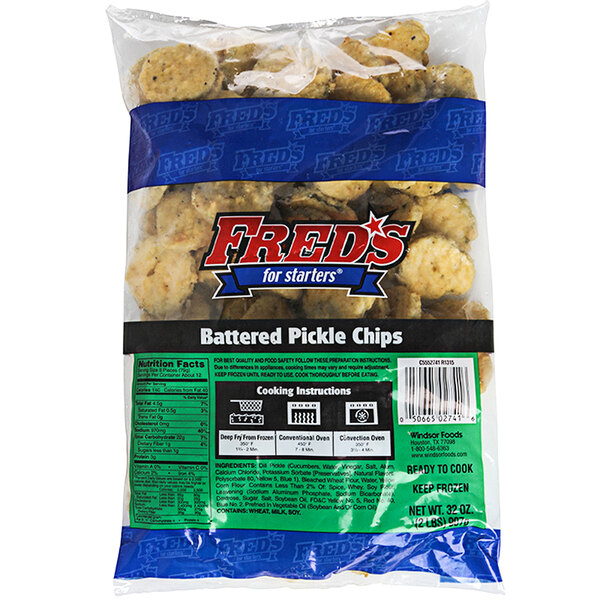 Fred's Frozen Battered Pickle Chips (2 lb) - 6/Case