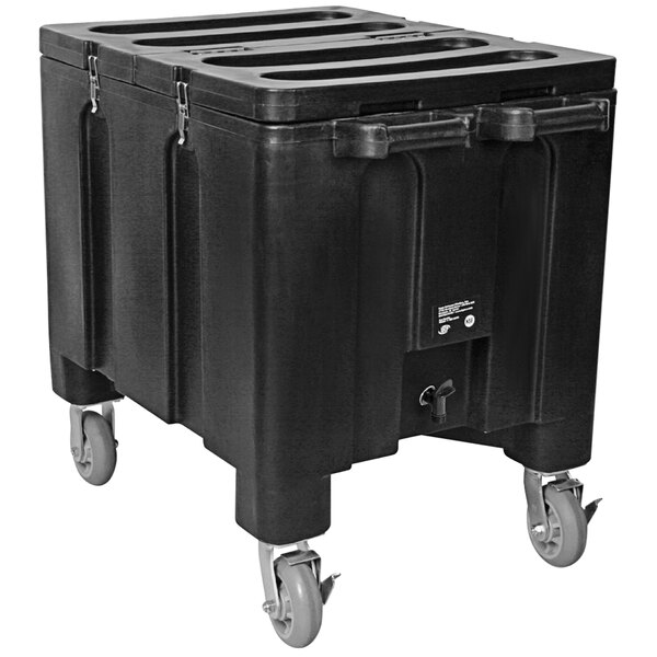 IRP 3151079 Black Ice Caddy 200 lb. Mobile Ice Bin / Beverage Merchandiser