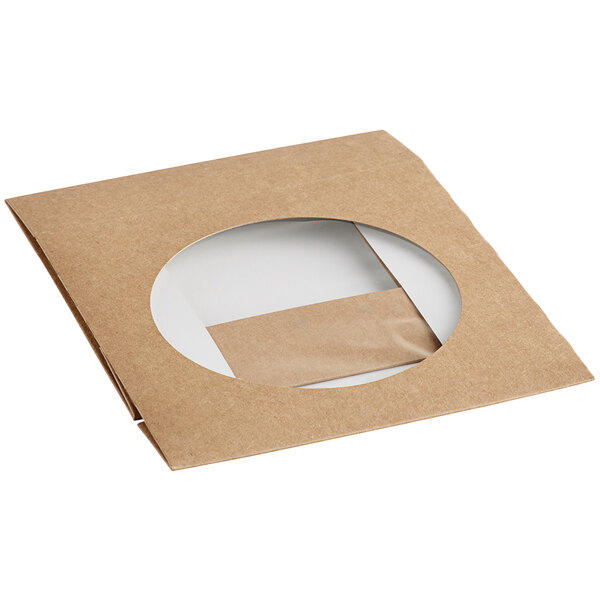 7" x 7" x 1 13/16" Hinged Kraft Paper Microwavable Take-Out Box with ...