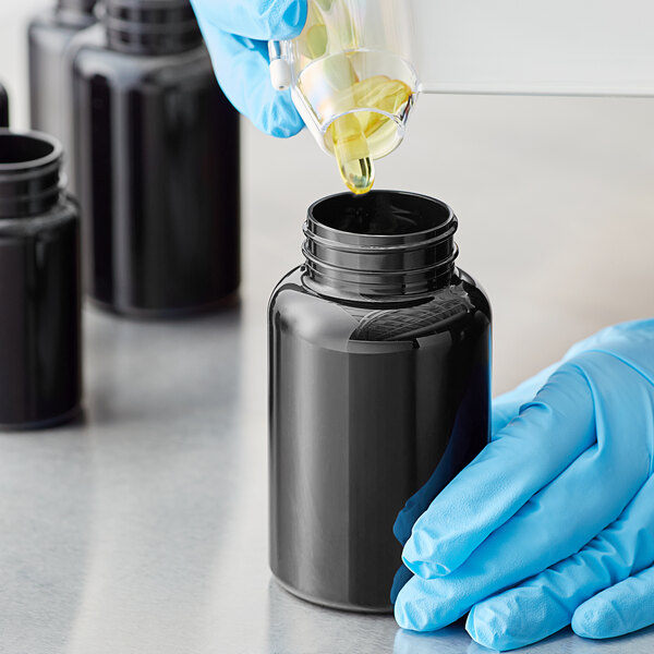 250cc (8.45 oz.) Dark Amber Packer Bottle - 340/Case