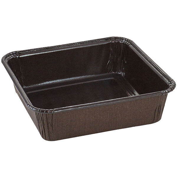 Novacart Brown Square Baking Mold 4" x 4" x 1 1/4" - 560/Case
