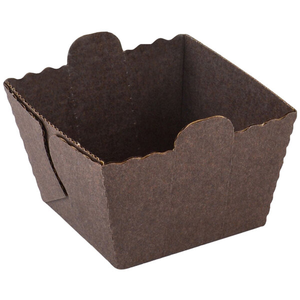 Novacart Easybake Brown Cube Mold 1 13/16" x 1 1/2" - 1440/Case