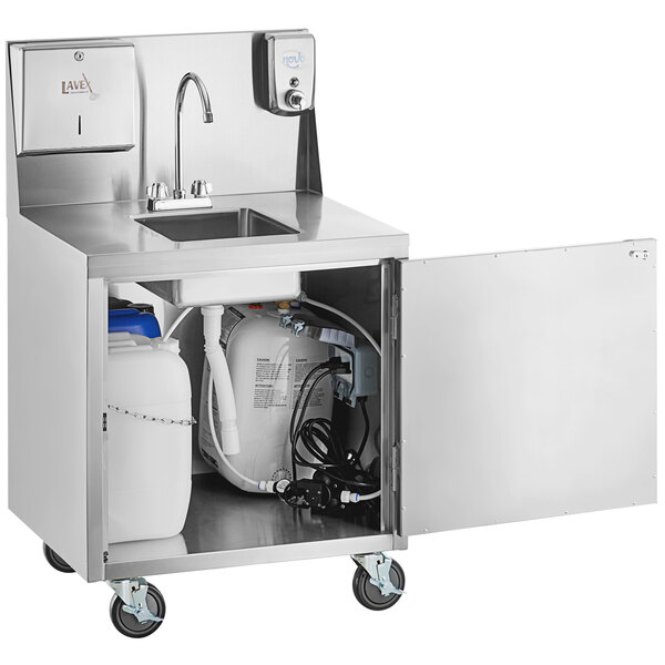 Regency Single Bowl Hot and Cold Portable Hand Sink Cart