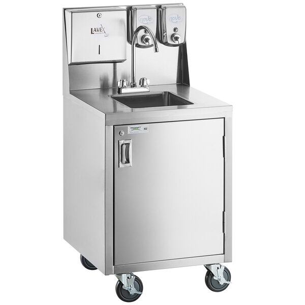 Regency Space Saver Single Bowl Cold Water Portable Hand Sink Cart