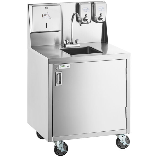 Regency Single Bowl Cold Water Portable Hand Sink Cart