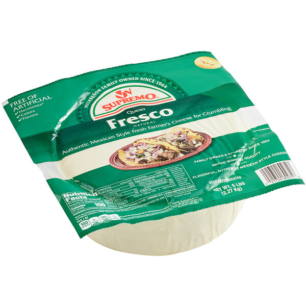 V&V Supremo Queso Fresco Cheese Block 5 lb. - 4/Case