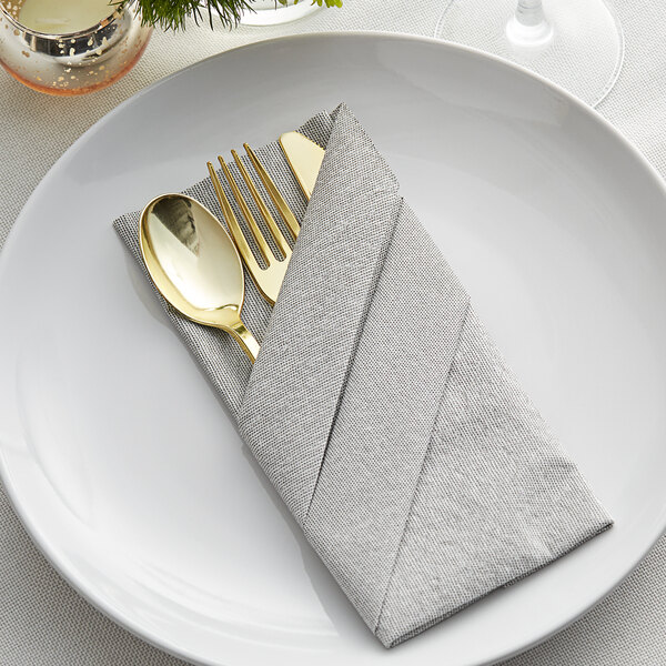 Hoffmaster Natural Onyx Flat Pack Linen-Like Dinner Napkin - 16" x 16 ...