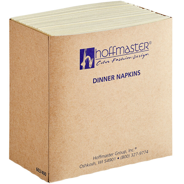 Hoffmaster Ecru Linen-Like 1/4 Fold Dinner Napkin - 16" x 17" - 300/Case