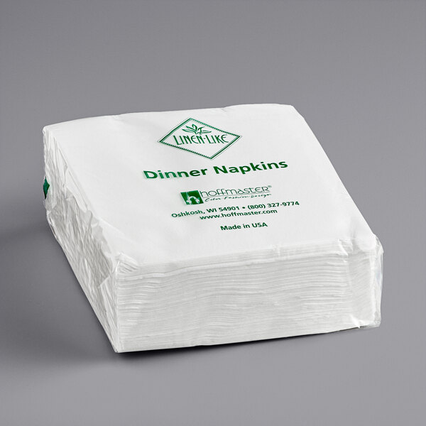 Hoffmaster White Linen-Like 1/4 Fold Dinner Napkin - 17" x 17" - 300/Case
