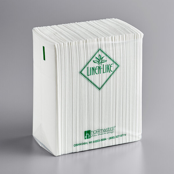 Hoffmaster White Linen-Like 1/8 Fold Dinner Napkin - 17" x 20" - 300/Case