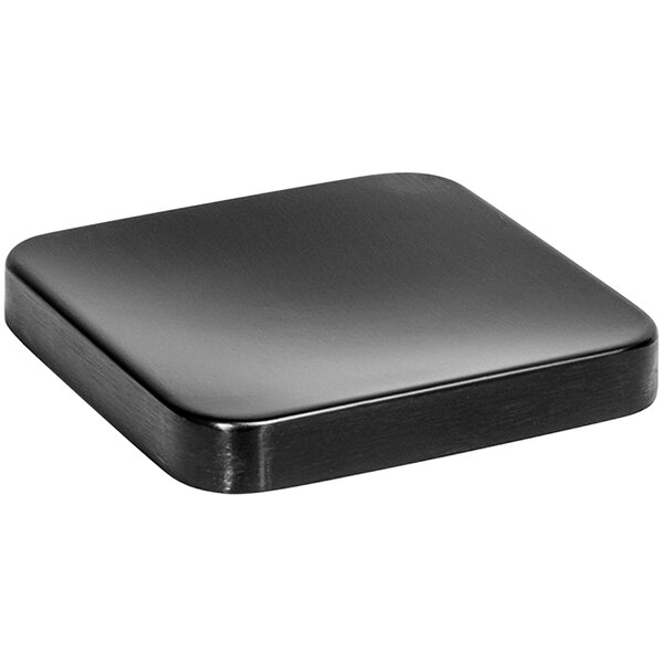 room360 4" Matte Black Brushed Stainless Steel Square Plate - 12/Case
