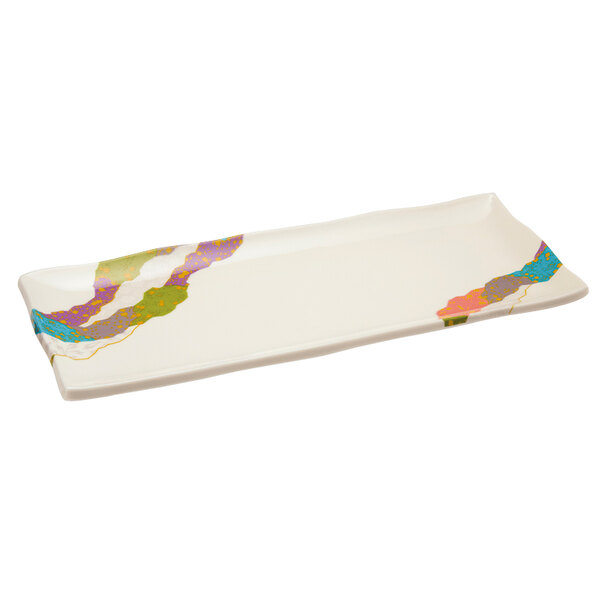 GET 142-28-CO 11" x 4 1/2" Contemporary Melamine Rectangle Plate with ...