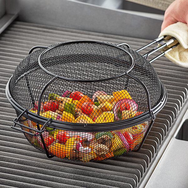 Outset® QD77 11 3/4" Diameter 3-in-1 Non-Stick Grill Basket and Skillet