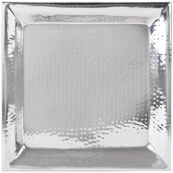 American Metalcraft HMSQ20 20" Square Hammered Stainless Steel Tray