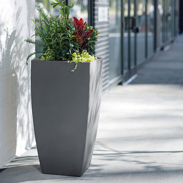 Mayne Kobi 20" x 20" x 38" Graphite Grey Planter