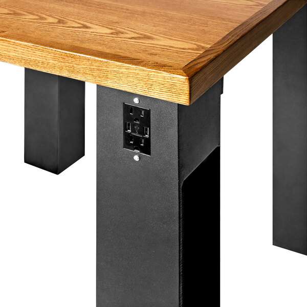 BFM Seating I-Beam Black Steel Bar Height Indoor Table Base with ...