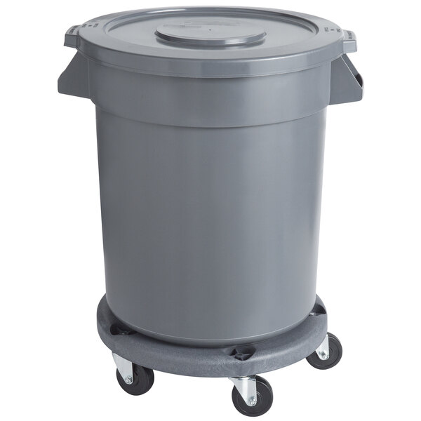 20 Gallon / 320 Cup Gray Mobile Ingredient Storage Bin with Lid